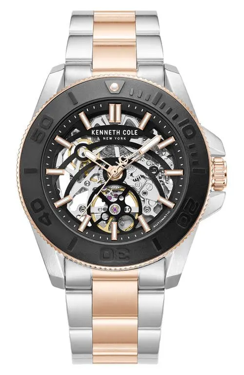 KENNETH COLE Liberty Skeleton Automatic Bracelet Watch - Multi