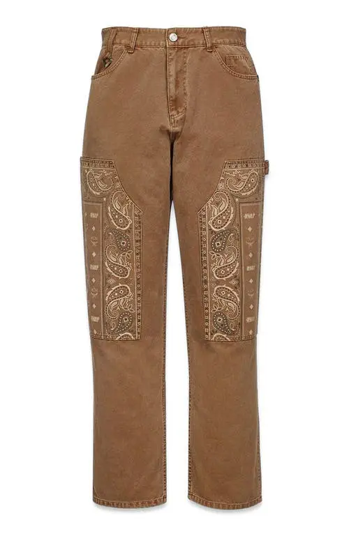 Mcm X Kasina Bandana Monogram Denim Jacquard Pants
