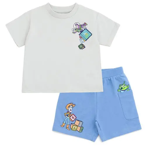 Disney T-shirt & French Terry Shorts Set - Toy Story Gray