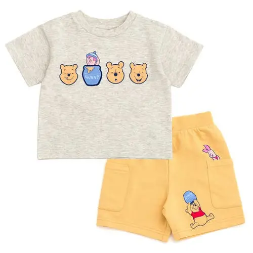 Disney T-shirt & French Terry Shorts Set - Winnie The Pooh Beige