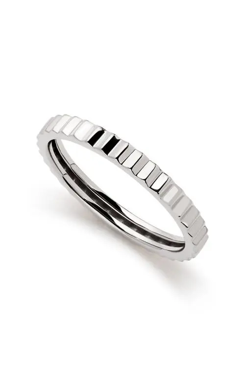 ANA LUISA Solid White Gold Slim Nova Ring - Silver
