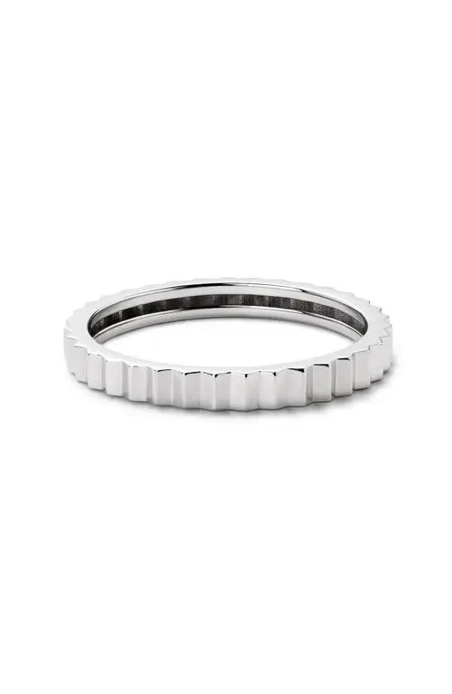 ANA LUISA Solid White Gold Slim Nova Ring
