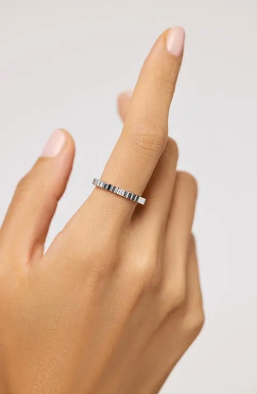 ANA LUISA Solid White Gold Slim Nova Ring