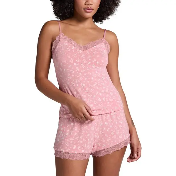 Hunkemoller Lace Jersey Pyjama Set - Pink