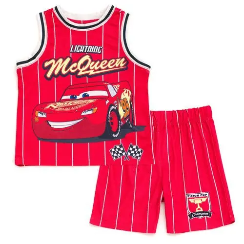 Disney Athletic Tank Top & Shorts Set - Cars Lightning Mcqueen Red