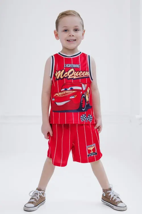 Disney Athletic Tank Top & Shorts Set - Cars Lightning Mcqueen Red