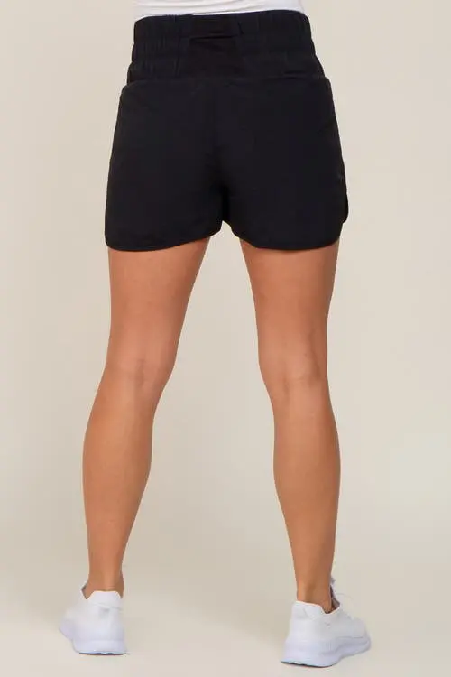 PINKBLUSH Curved Hem Maternity Active Shorts