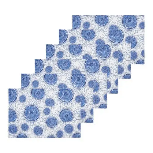 C&F HOME Harvest Sunflower Placemats Set Of 6 - Blue