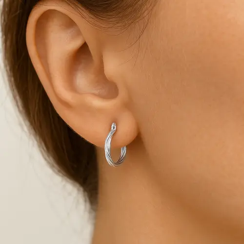 DONATELLO GIAN Sterling Braided Hoop Earrings