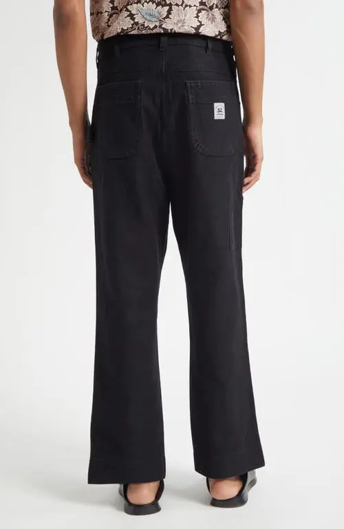 BODE Embroidered Denim Knolly Brook Trousers - Black