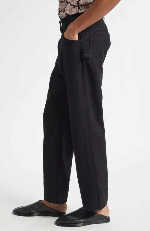 BODE Embroidered Denim Knolly Brook Trousers - Black
