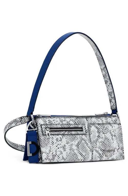 Desigual Two-tone Snake Embossed Shoulder Bag