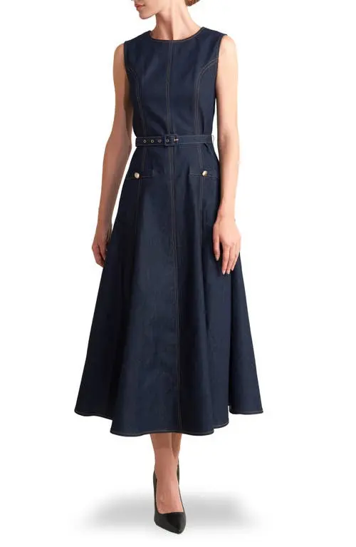 navy blue dress for baby girl Women's Denim Midi Dresses main image 0
