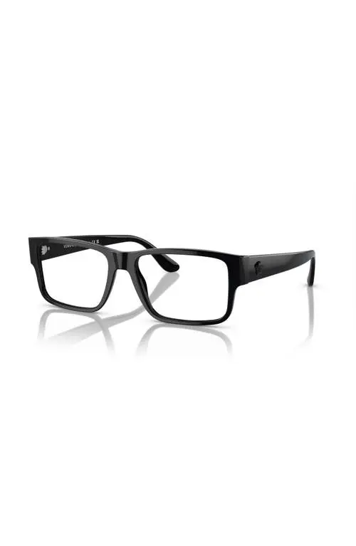 Versace 57mm Rectangle Optical Glasses - Black