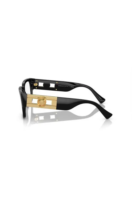 Versace 55mm Square Optical Glasses - Black/gold