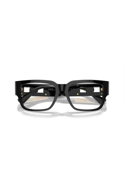 Versace 55mm Square Optical Glasses - Black/gold