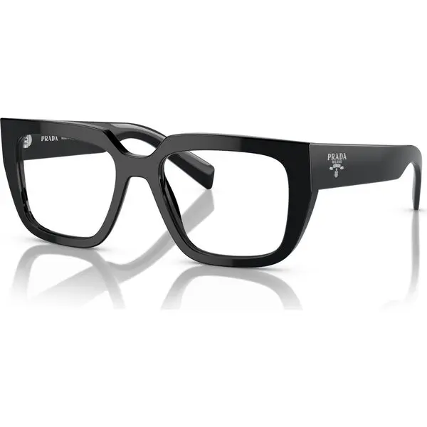 Prada 52mm Irregular Optical Glasses - Black