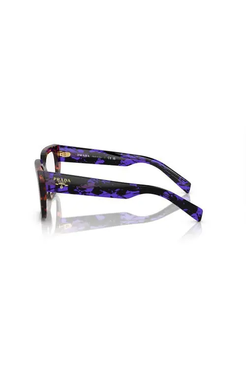Prada 52mm Irregular Optical Glasses - Brown Purple