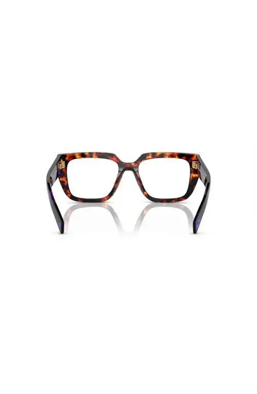 Prada 52mm Irregular Optical Glasses - Brown Purple