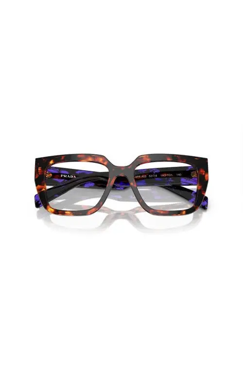 Prada 52mm Irregular Optical Glasses - Brown Purple