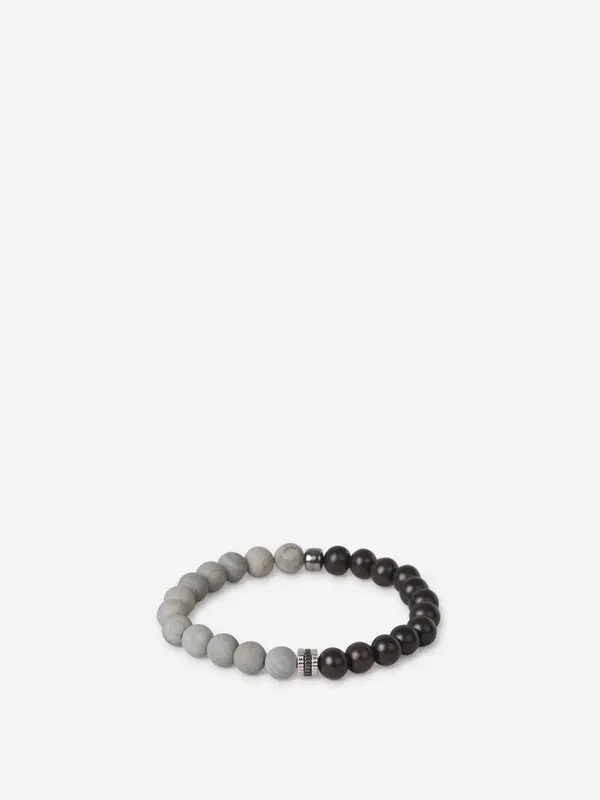 Tateossian Natural Wood Bracelet - Light Grey