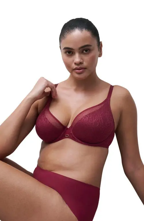 Chantelle Belle Underwire Plunge Bra - Raspberry