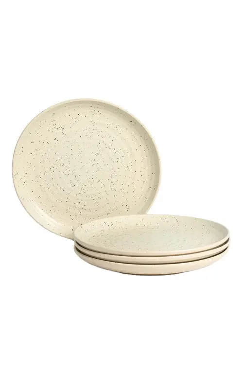 STONE + LAIN Dua Stoneware 4-piece Dinner Plate Set - White