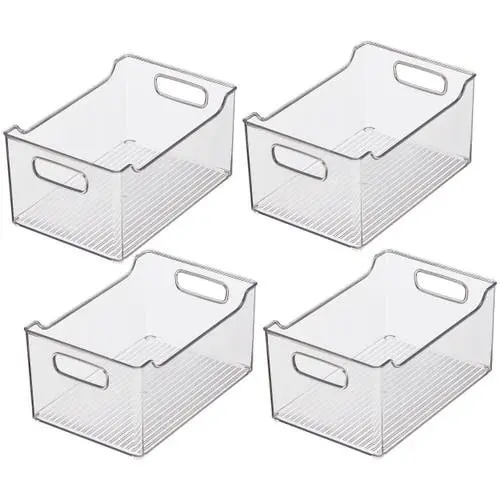 MDESIGN Plastic Food Storage Organizer Bin For Home And Kitchen4 Pack - Clear