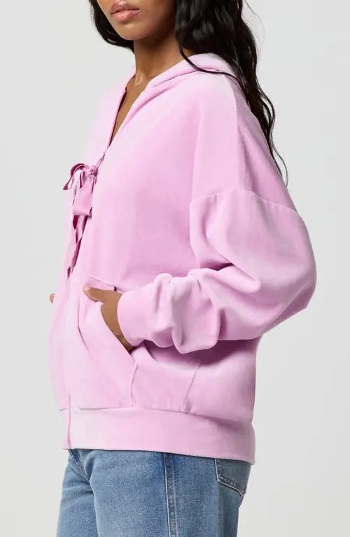 FLORENCE BY MILLS Velour Bow Hoodie - Mauve Mist