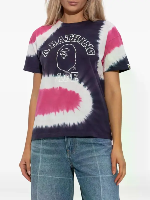 A BATHING APE Tie-dye Logo T-shirt