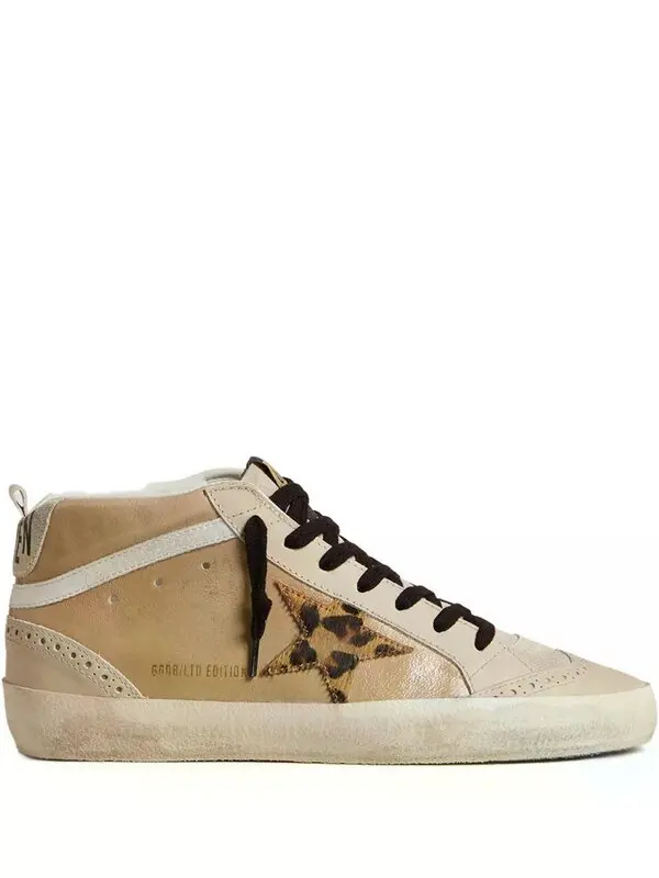 GOLDEN GOOSE Mid Star Leopard-print Sneakers - Neutrals