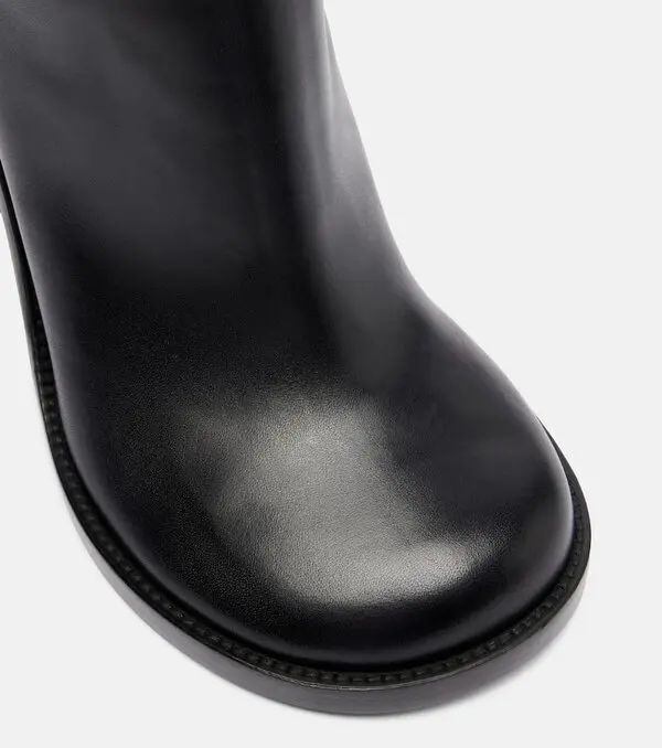 Dries Van Noten 95 Leather Wedge Knee-high Boots