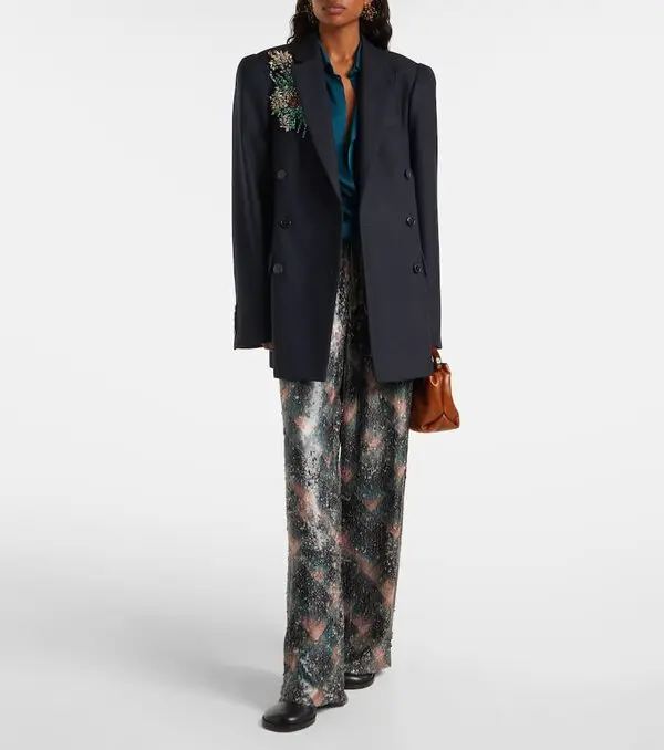Dries Van Noten 95 Leather Wedge Knee-high Boots