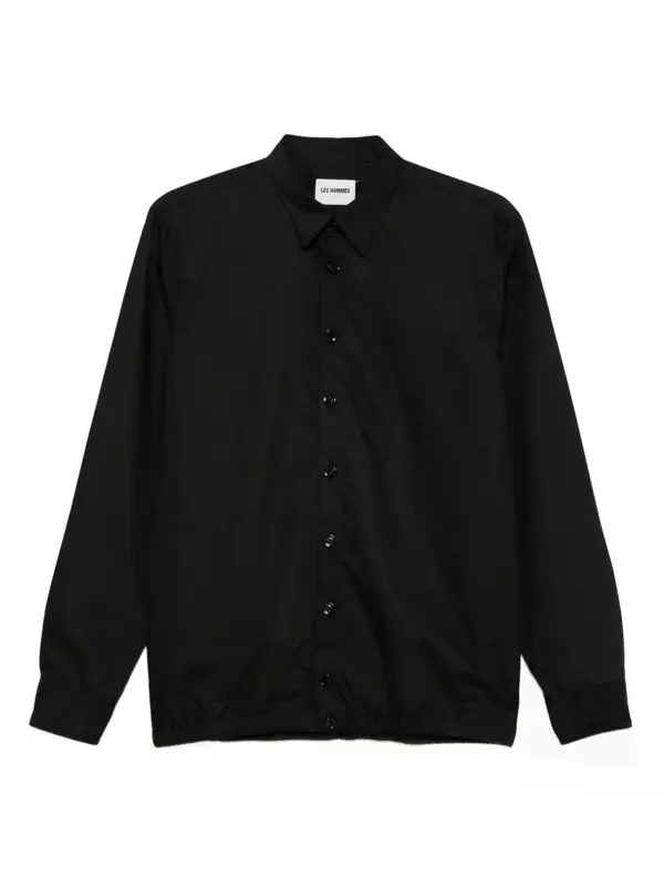 LES HOMMES Button-down Elasticated-hem Shirt