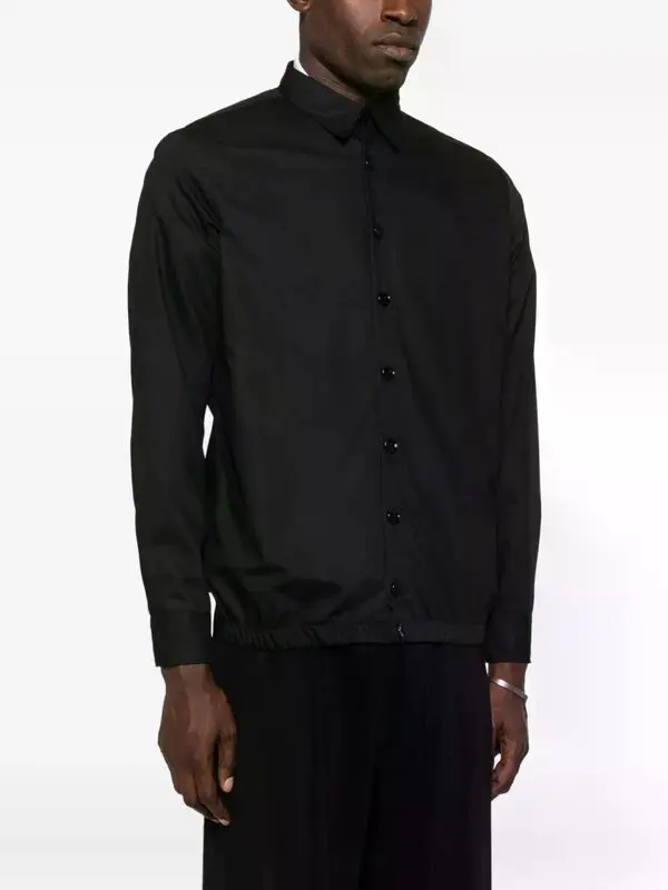 LES HOMMES Button-down Elasticated-hem Shirt