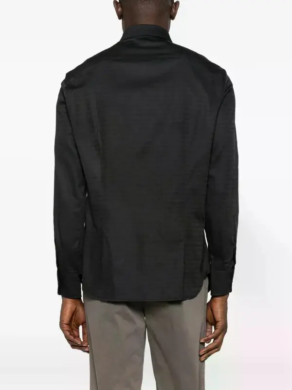 Emporio Armani Cotton Long-sleeve Shirt - Black