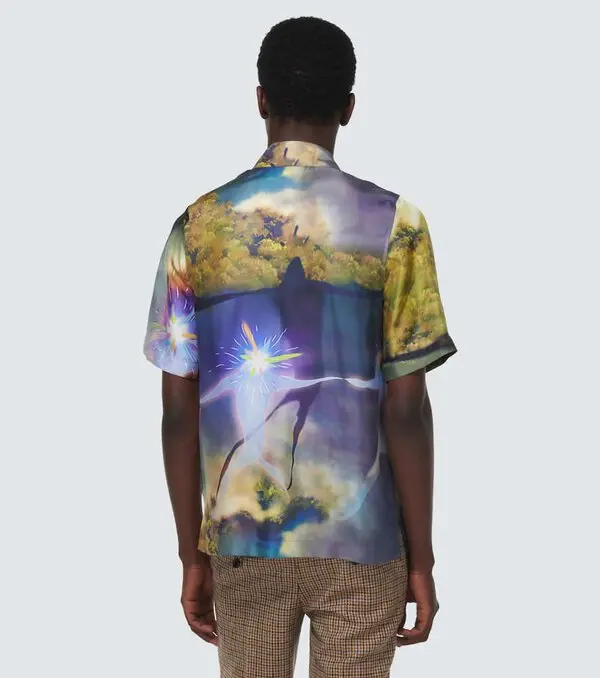 Loewe X Howl's Moving Castle Printed Silk-blend Shirt - Multicoloured