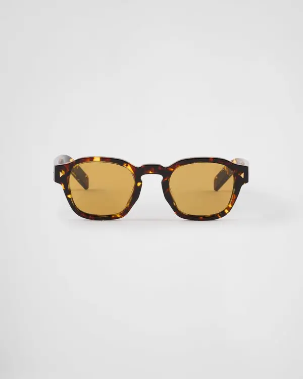 Prada Sunglasses With Metal Plaque - Honey Lenses