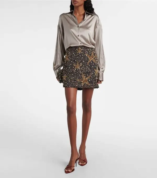 Rixo Minna Sequined Miniskirt