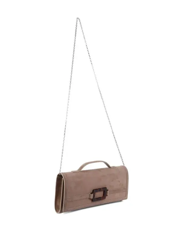 ROGER VIVIER Belle Vivier Leather Clutch - Brown