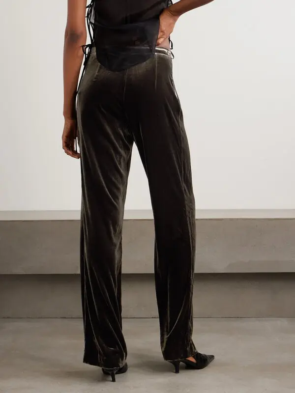 Le Kasha San Polo Velvet Wide-leg Pants