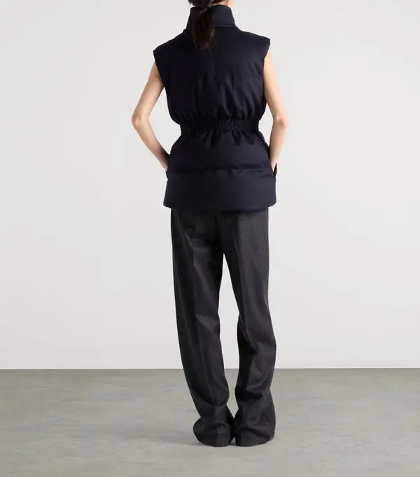 Prada Wool Loden Down Gilet - Blue