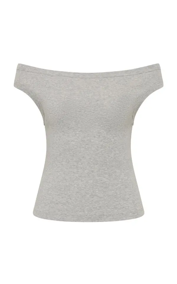 ST. AGNI Off-the-shoulder Top - Grey