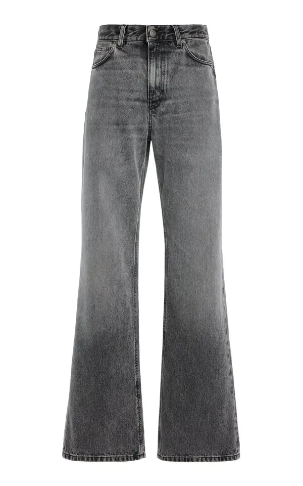 HAIKURE Korea Rigid Mid-rise Flared-leg Jeans