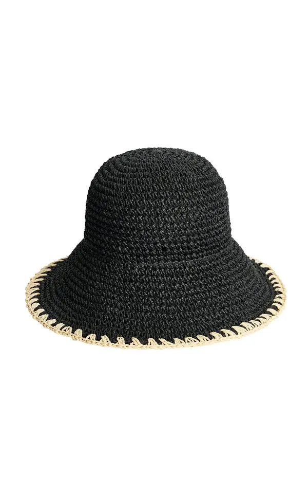 BY MALENE BIRGER Strawilla Paper Bucket Hat - Black