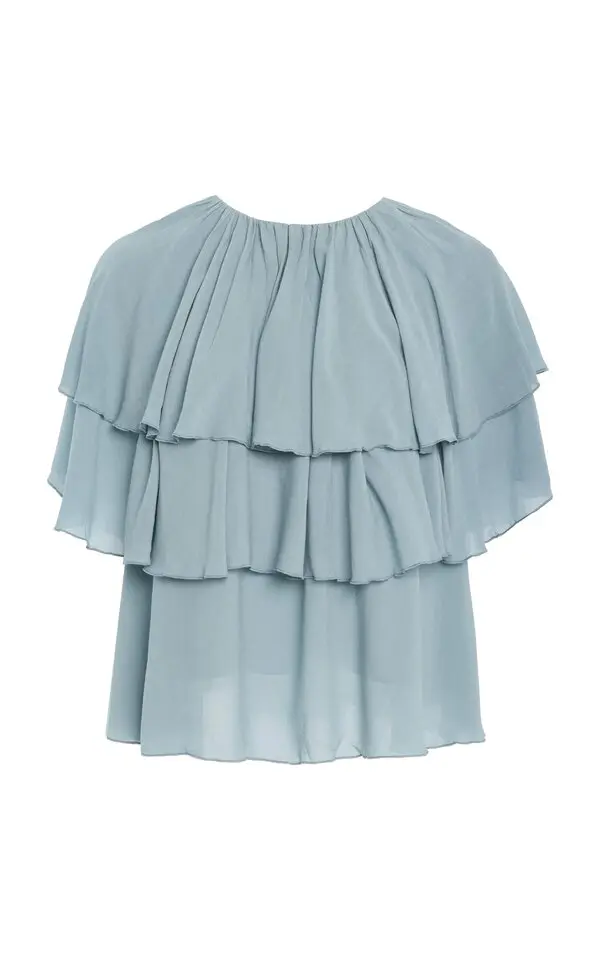 BY MALENE BIRGER Nina Tiered-ruffle Top - Light Blue