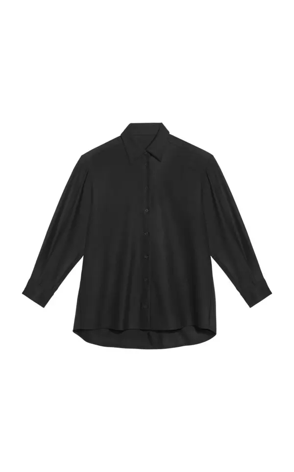 Oriane 1986 Wool-blend Button-down Shirt - Black
