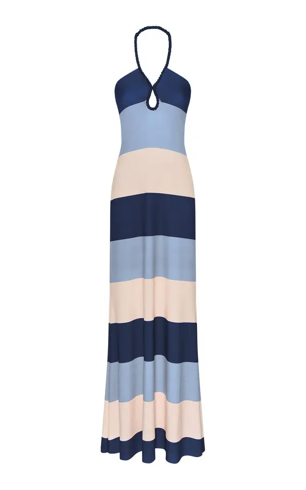 ANDRES OTALORA Costa Jonica Striped Maxi Dress - Print
