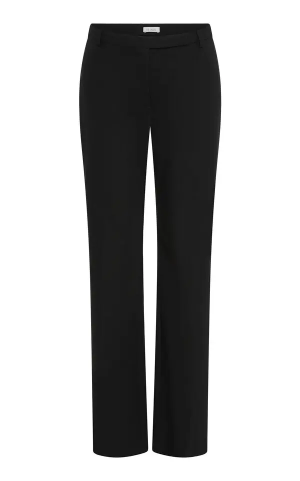 ST. AGNI 90s Low-rise Straight-leg Pants - Black