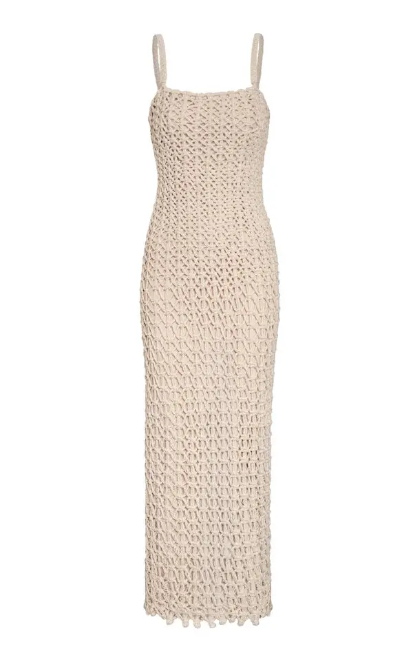 ANDRES OTALORA Poesia Quieta Cotton Maxi Dress - Taupe